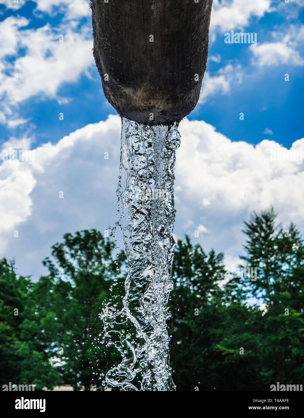 water, source of life, descends fresh and clean from the blue sky ...
