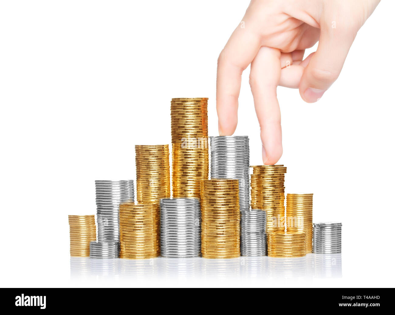 Shiny new money staircase Stock Photo - Alamy