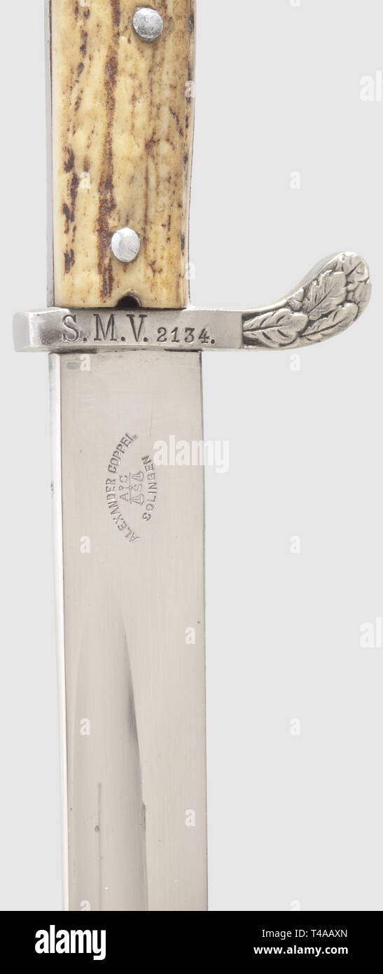 A police bayonet with portepee and leather frog, Maker Alexander Coppel ...