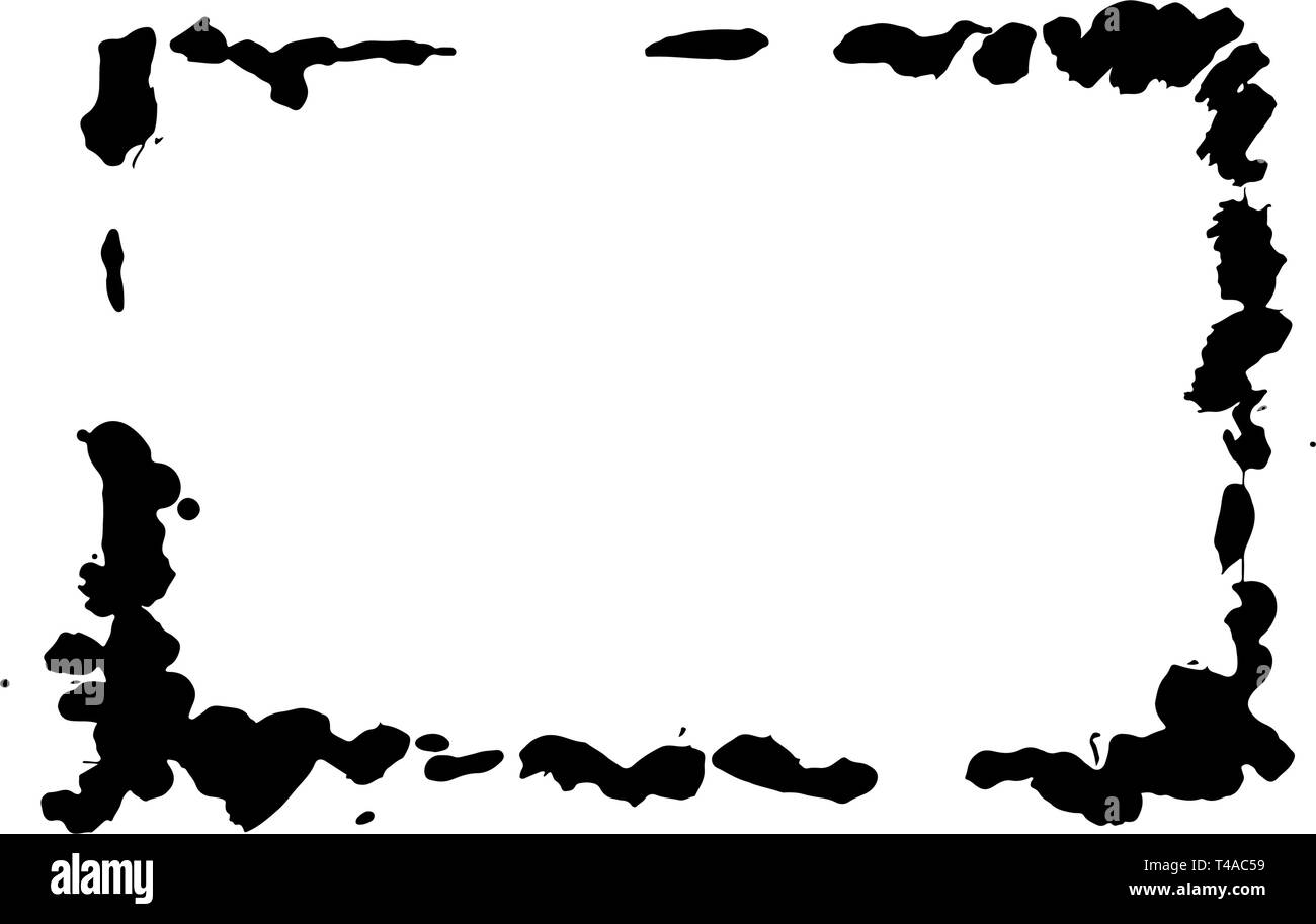 Vector Dry brush frames. Hand drawn artistic frames. Black and white ...
