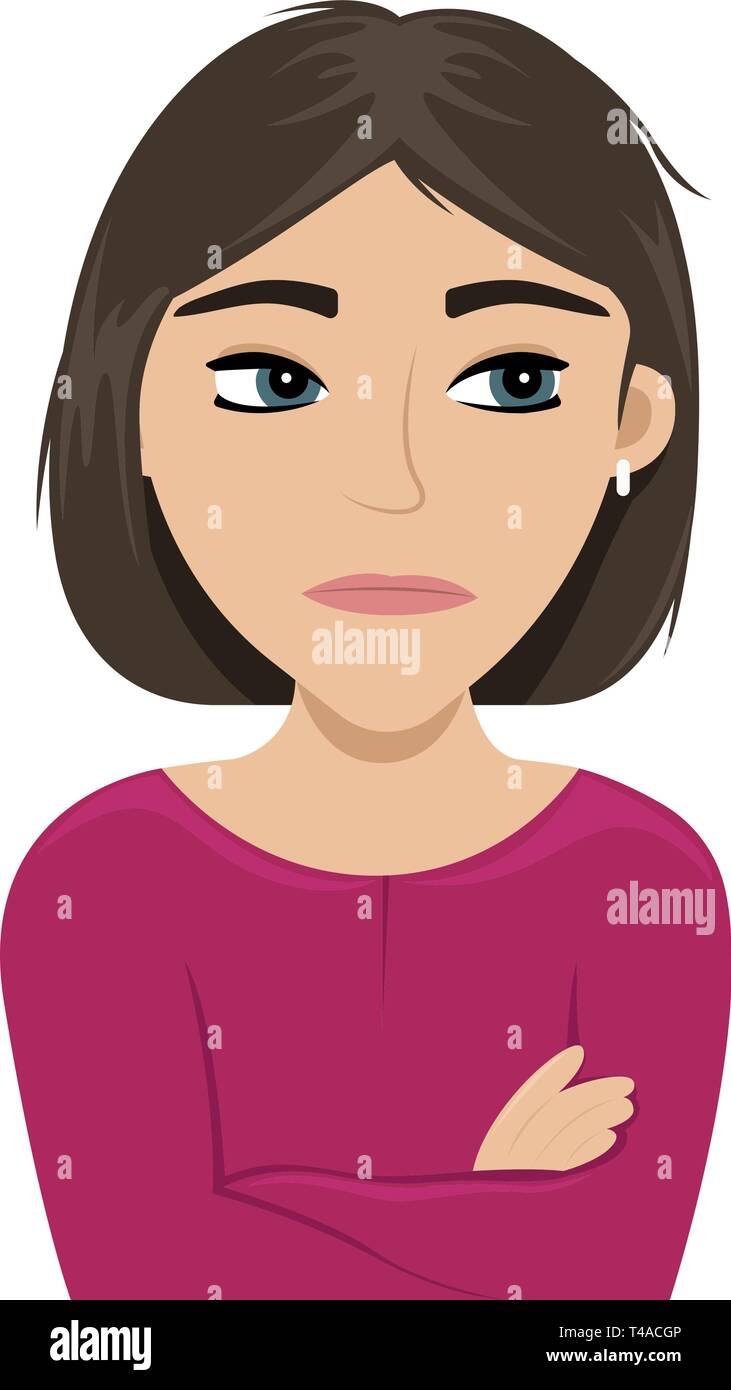 Cartoon girl crossed arms hi-res stock photography and images - Alamy