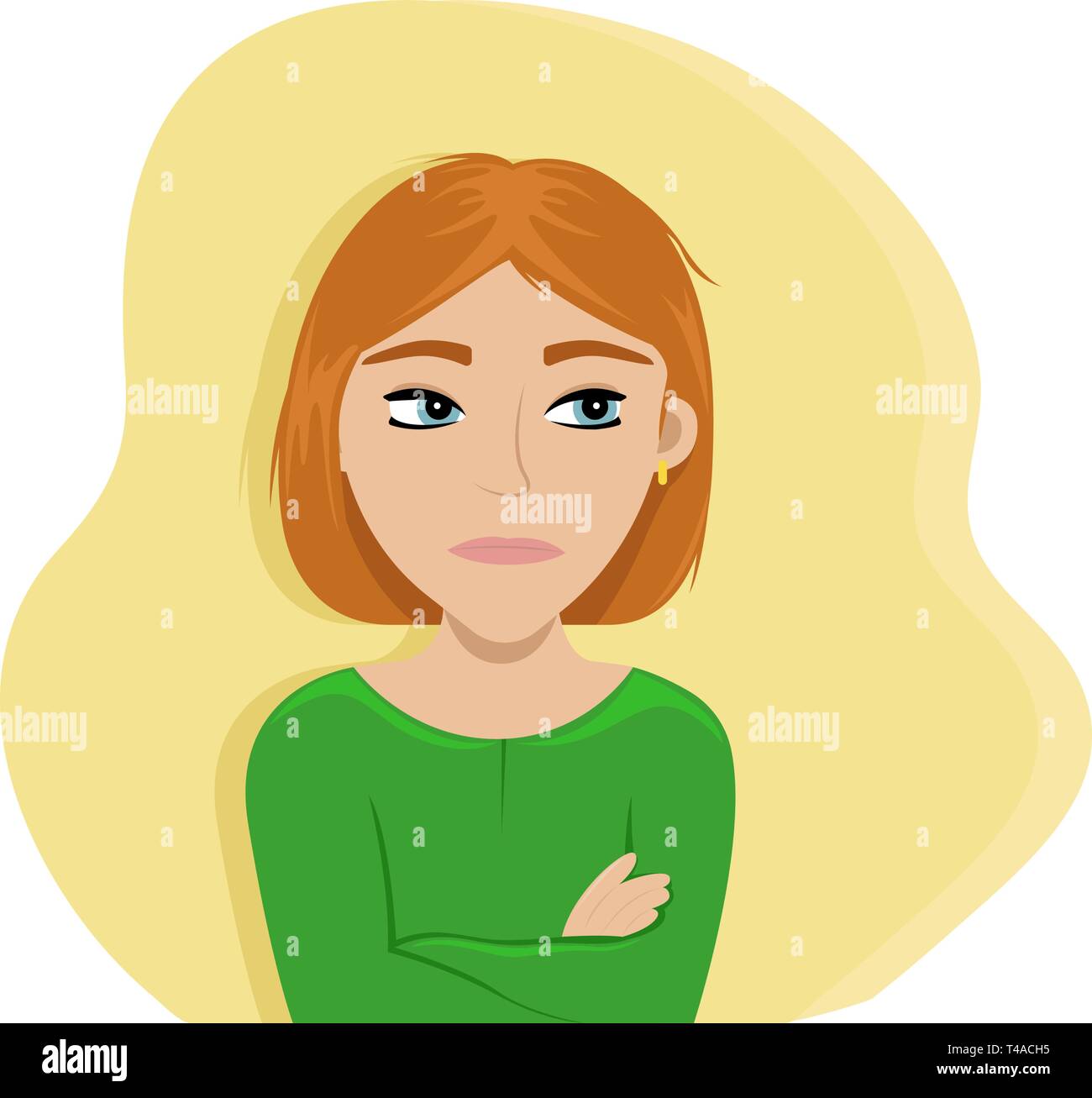 Cartoon girl crossed arms hi-res stock photography and images - Alamy