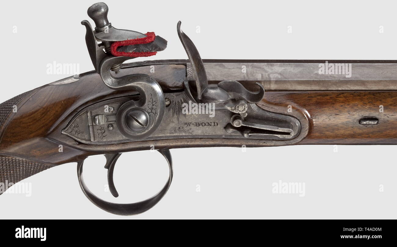 A fine cased pair of English flintlock pistols, William Bond, London ...