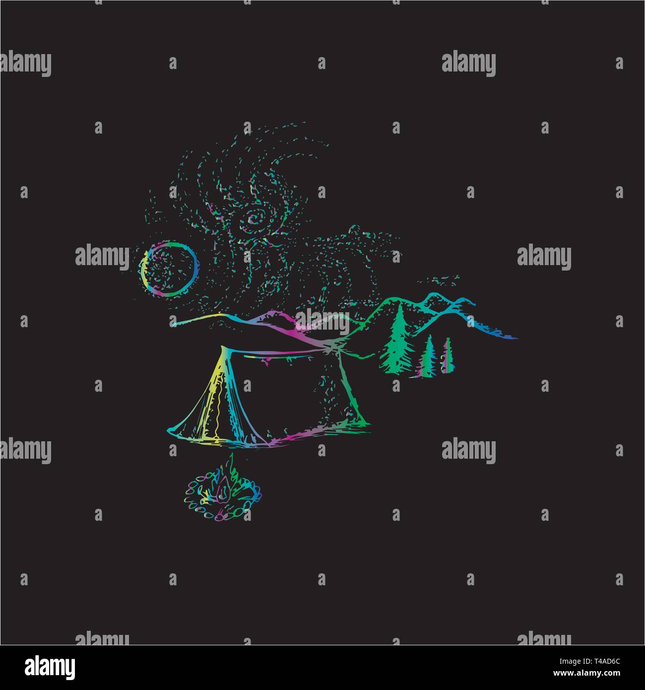 Milky way and tent Stock Vector Images - Alamy