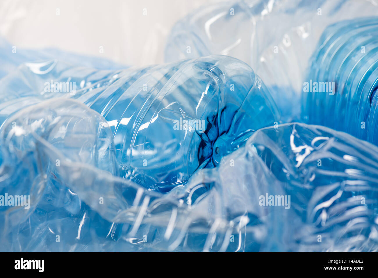 Glancing clear big size water bottles placed in an unwanted heap Stock ...