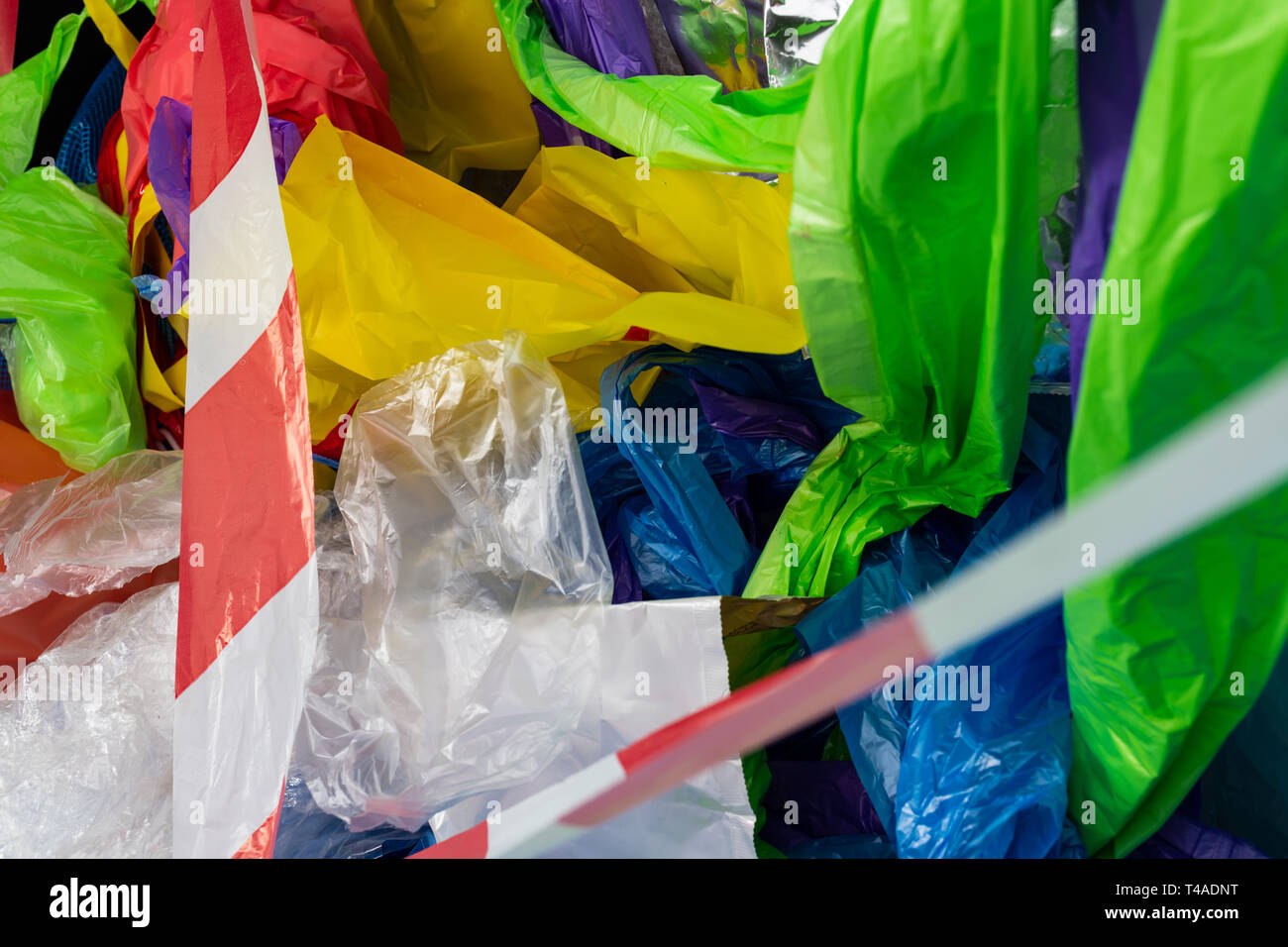 Crumpled and wrinkled colorful plastic bags and material Stock Photo ...