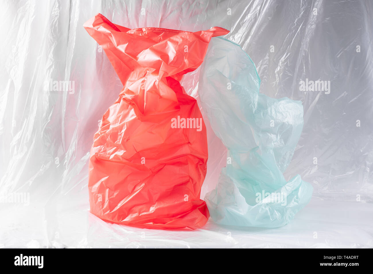 Transparent crumpled trash bags overloading oceans and polluting planet ...