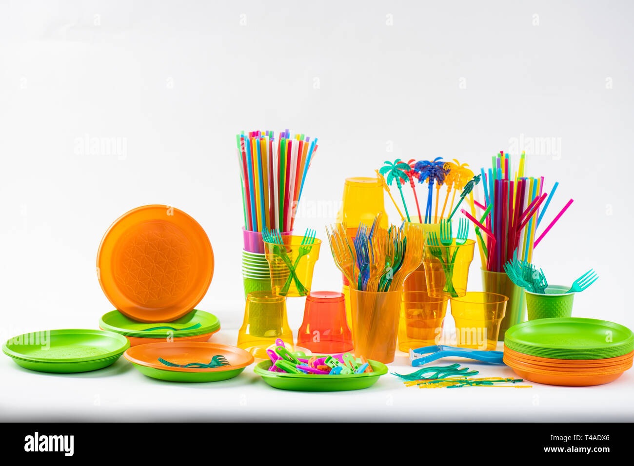 Plastic kit of disposable cutlery and utilities made of cheap material ...