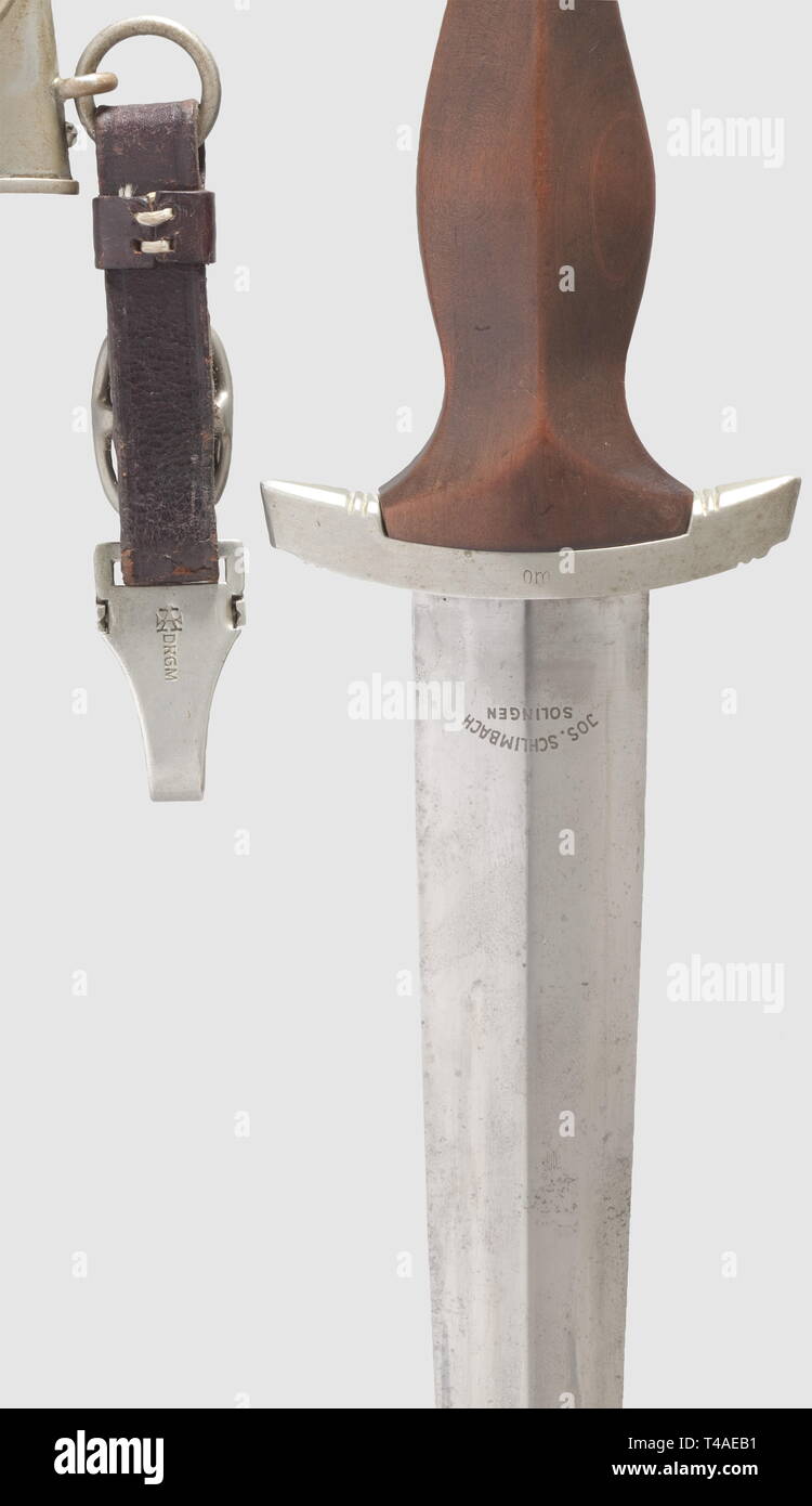 A model 1933 SA service dagger with leather hanger, Maker Jos ...