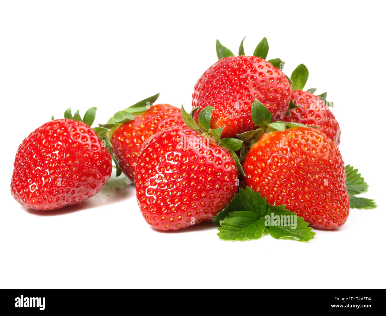 Strawberries on white Background Stock Photo - Alamy