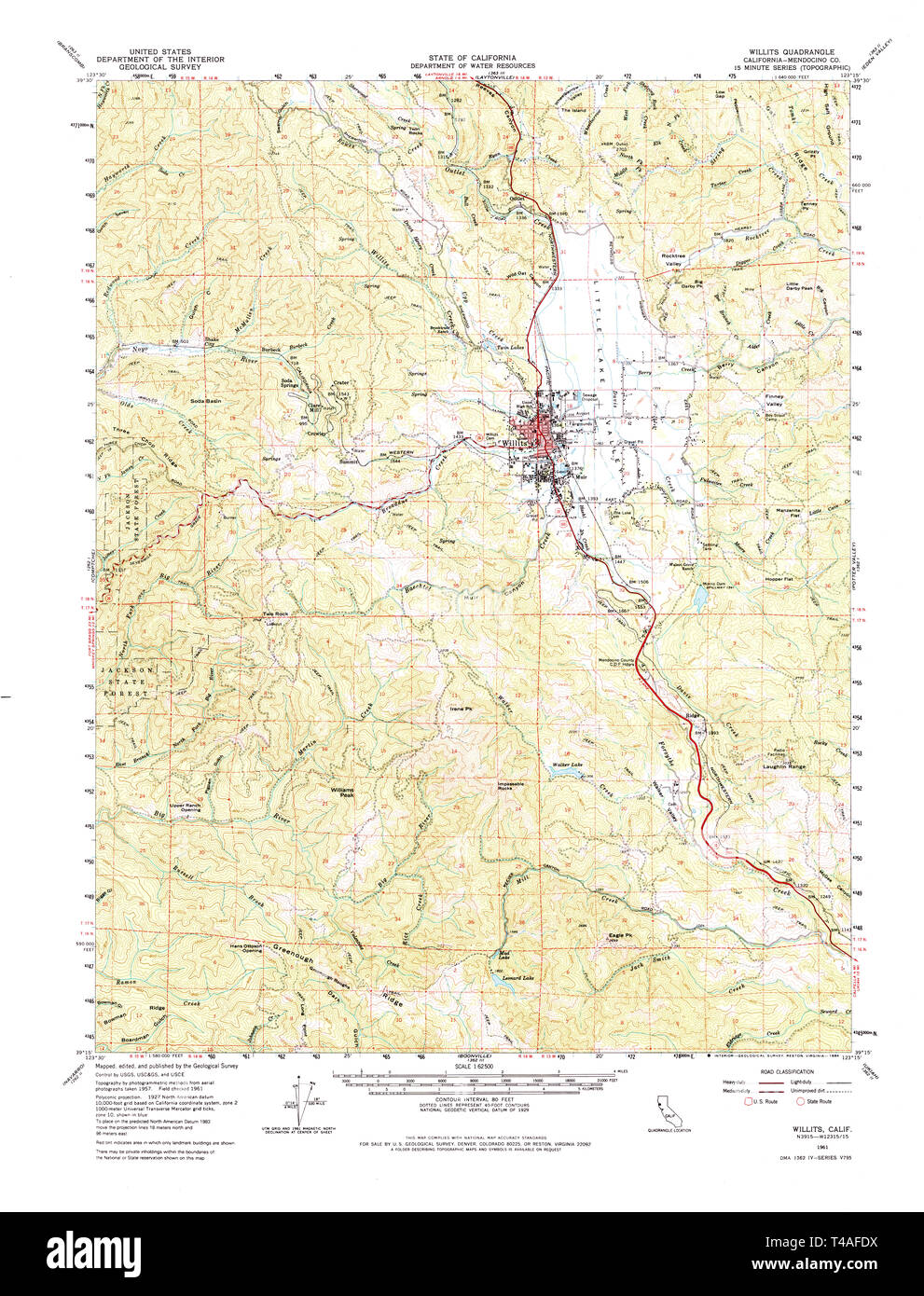 Map of willits hi-res stock photography and images - Alamy