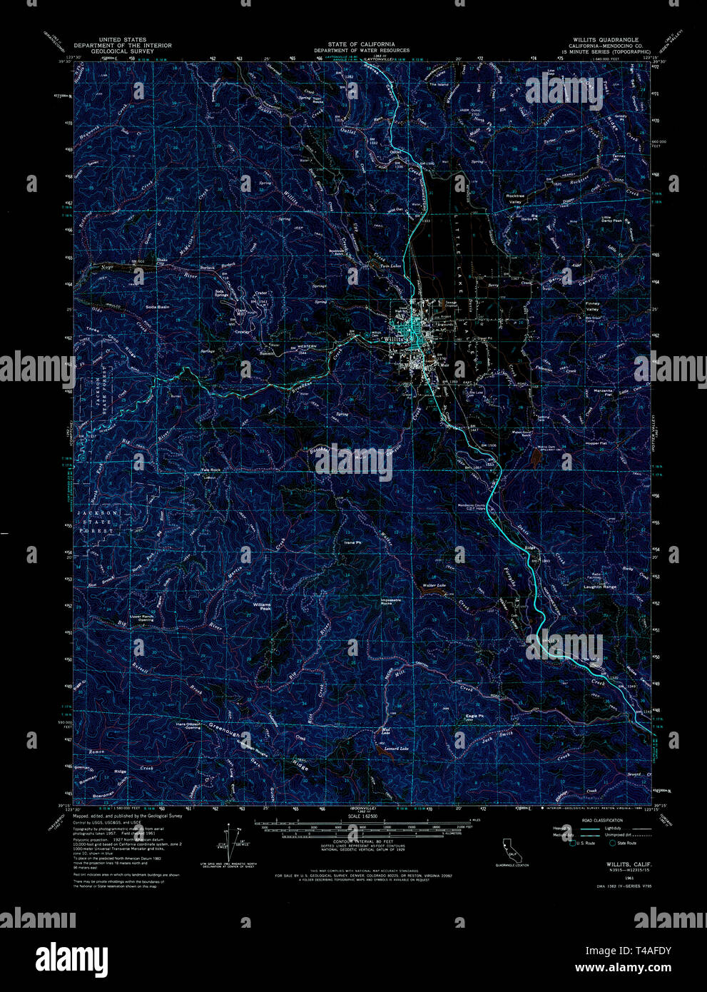 Map of willits hi-res stock photography and images - Alamy