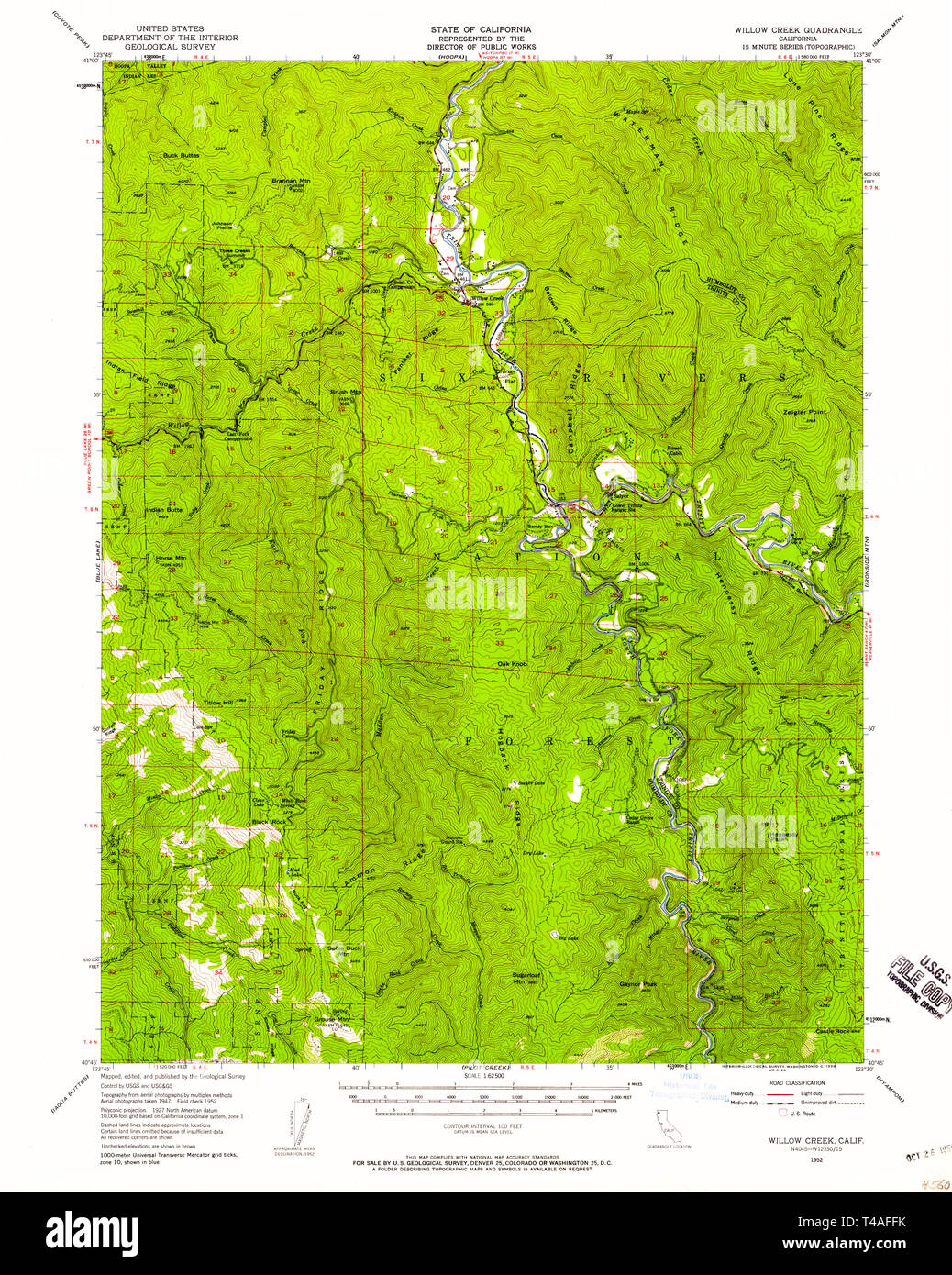 Map of willow creek hi-res stock photography and images - Alamy