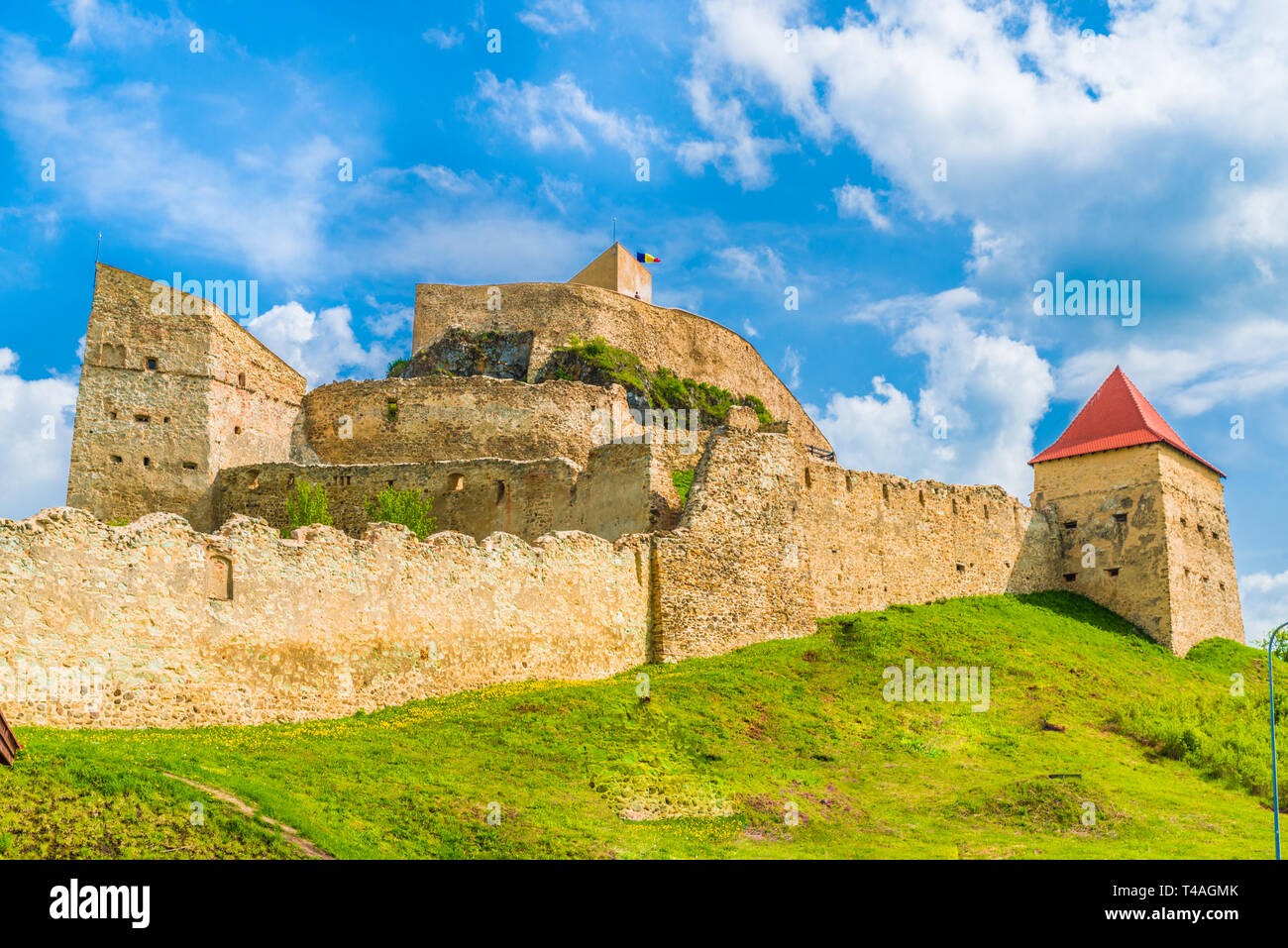 Medieval Fortress Rupea, Brasov landmark, Transylvania, Romania Stock ...