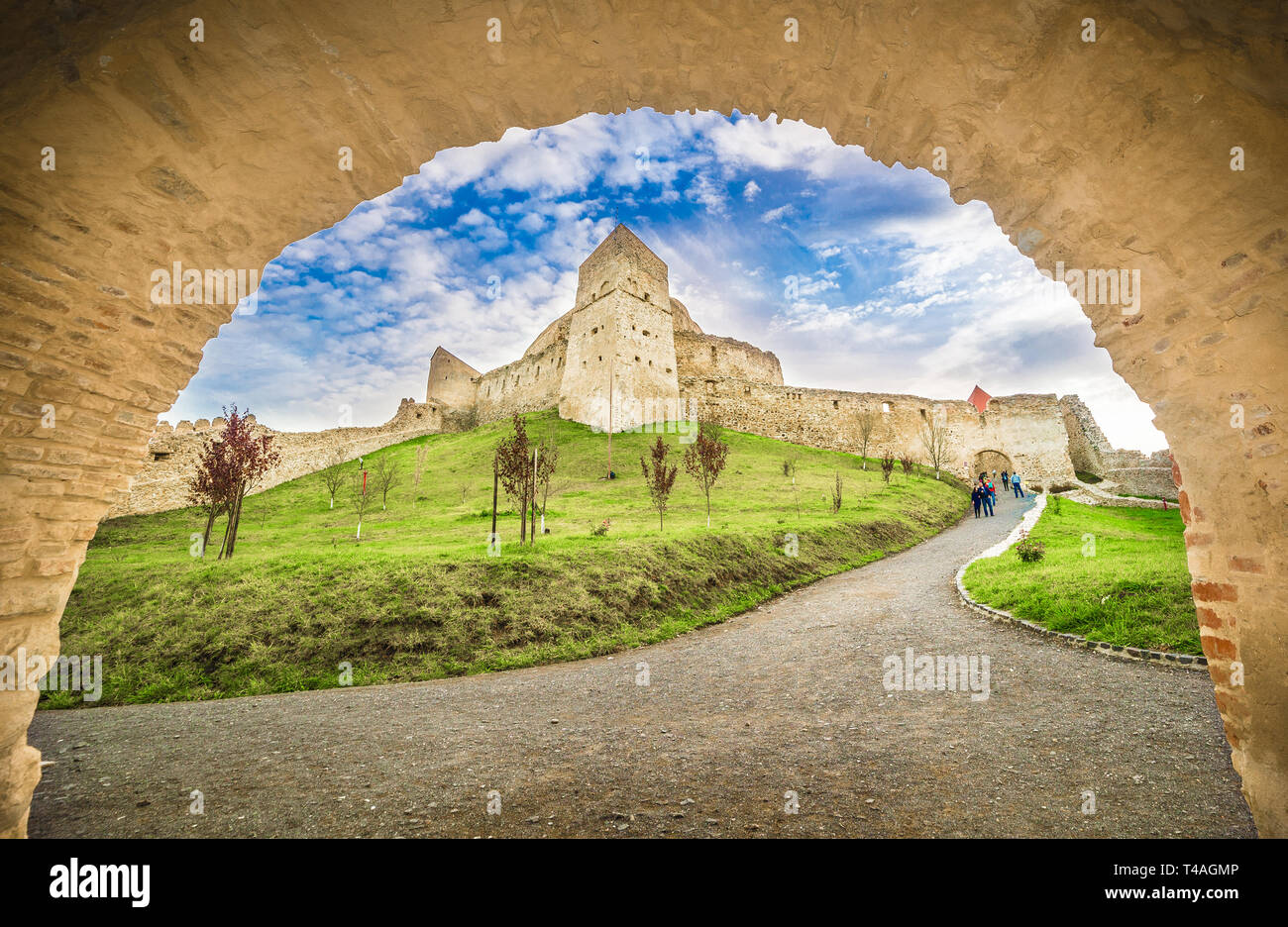 Medieval Fortress Rupea, Brasov landmark, Transylvania, Romania Stock ...