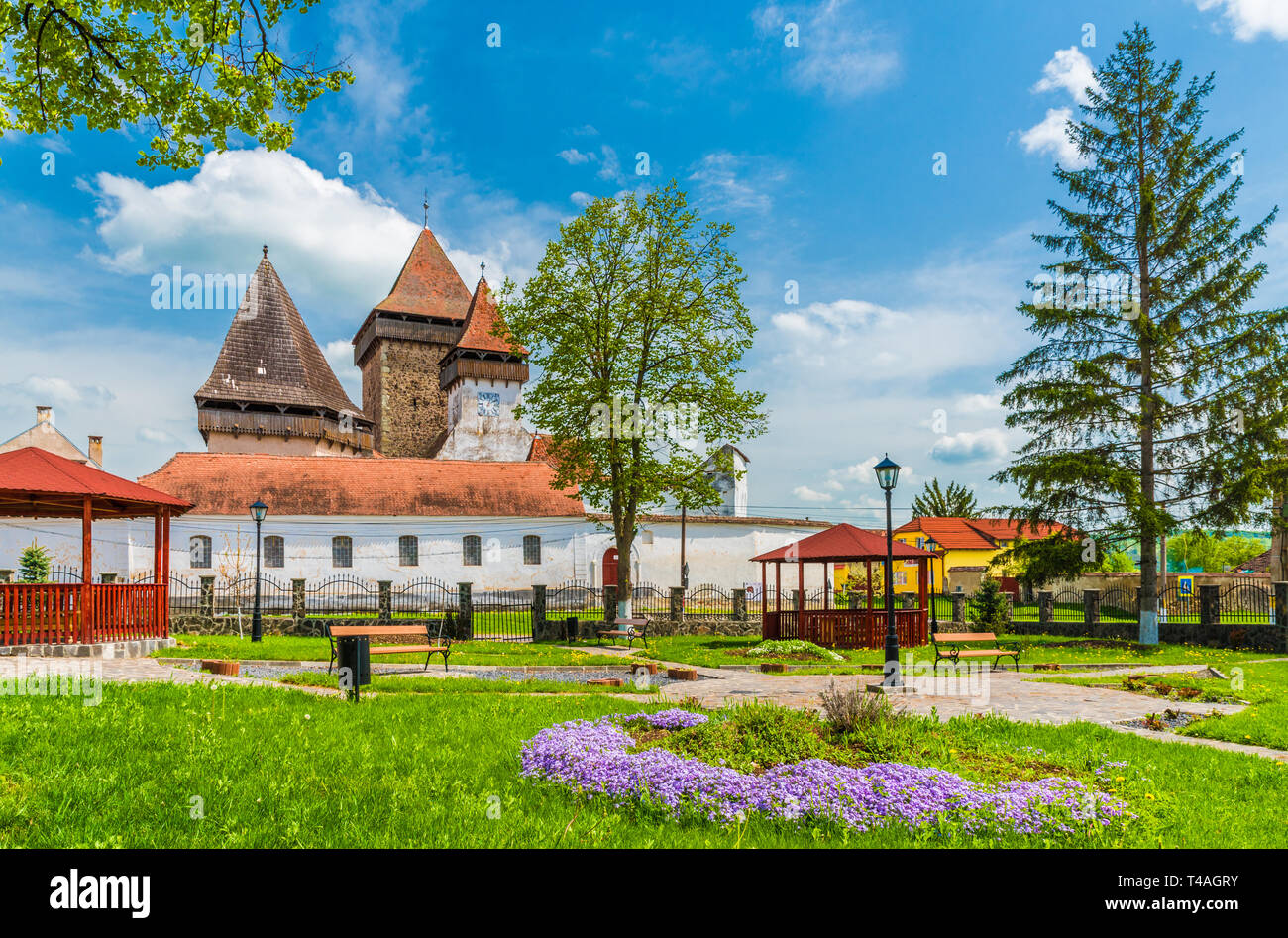 Medieval fortified church Homorod, Brasov city, Transylvania, Romania ...