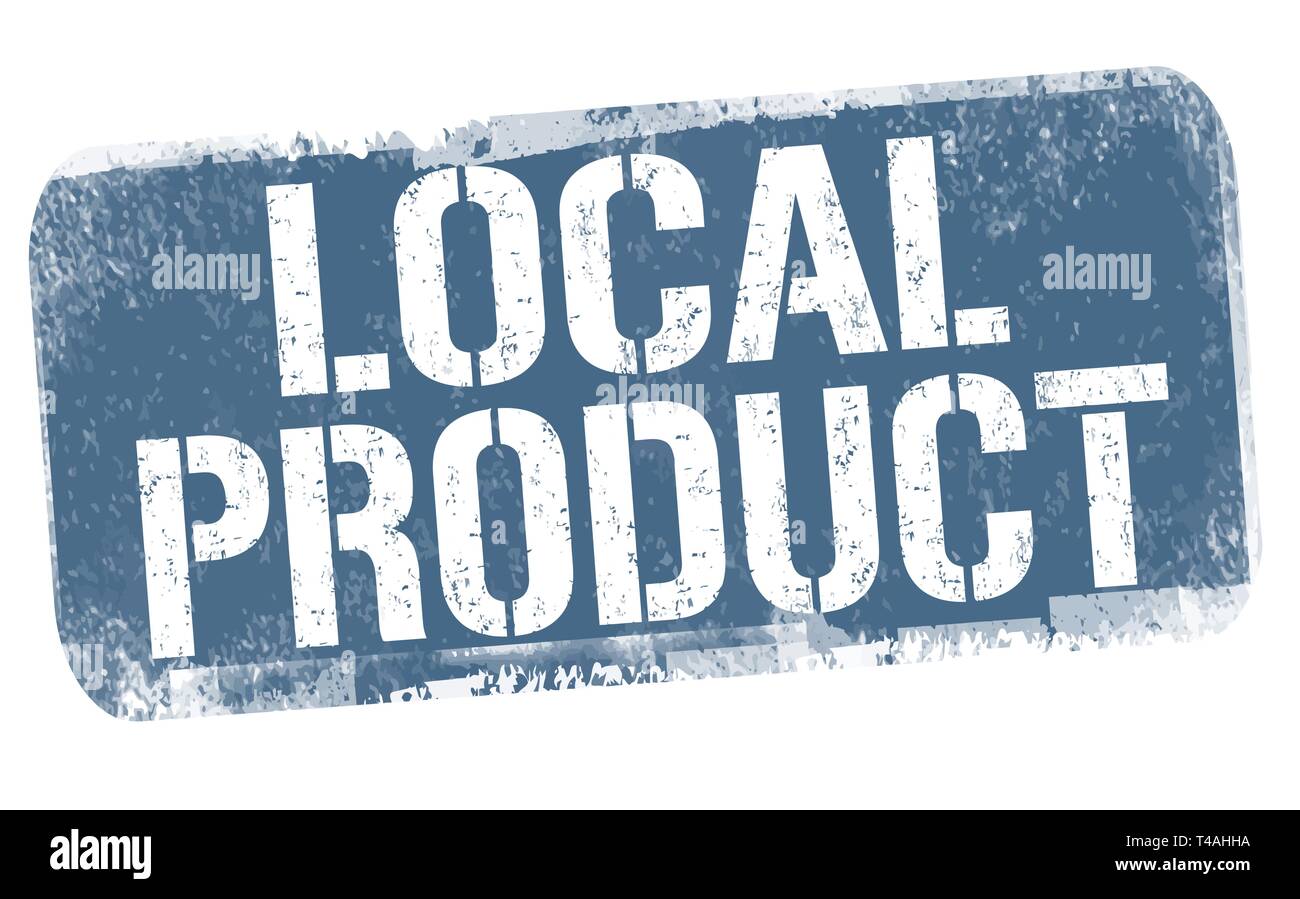 Local product sign or stamp on white background, vector illustration ...