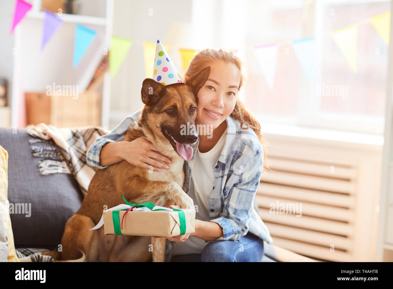 Celebrating Dog Birthday Stock Photo - Alamy