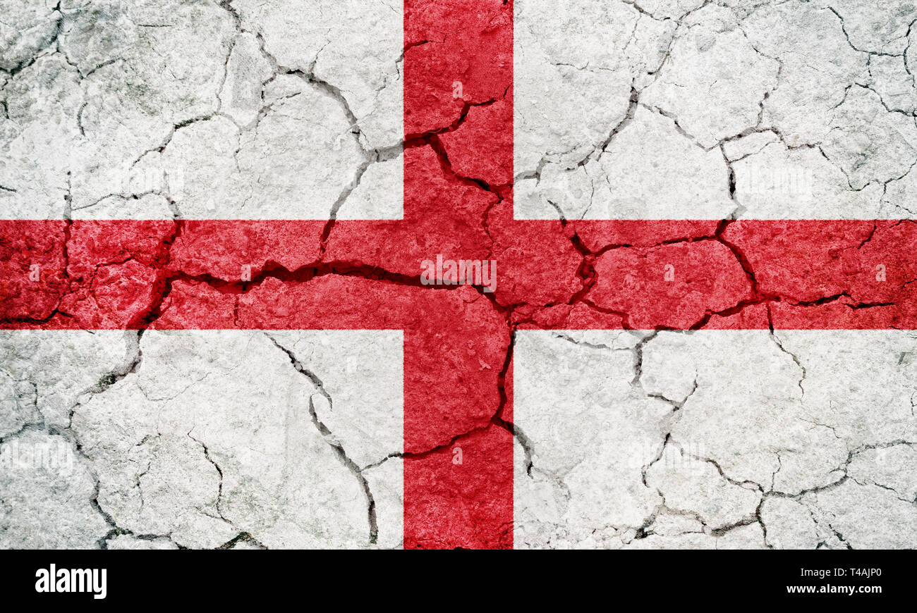 England flag on dry earth ground texture background Stock Photo - Alamy