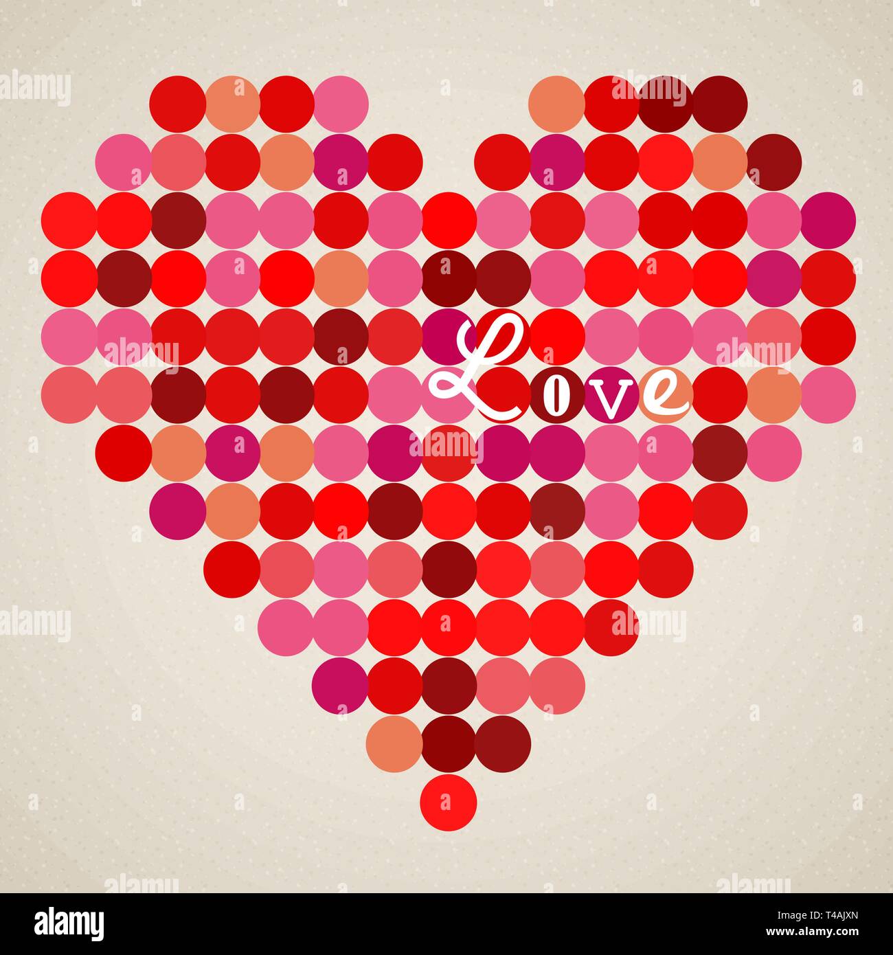 Vector retro heart made from color circles Stock Vector Image & Art - Alamy