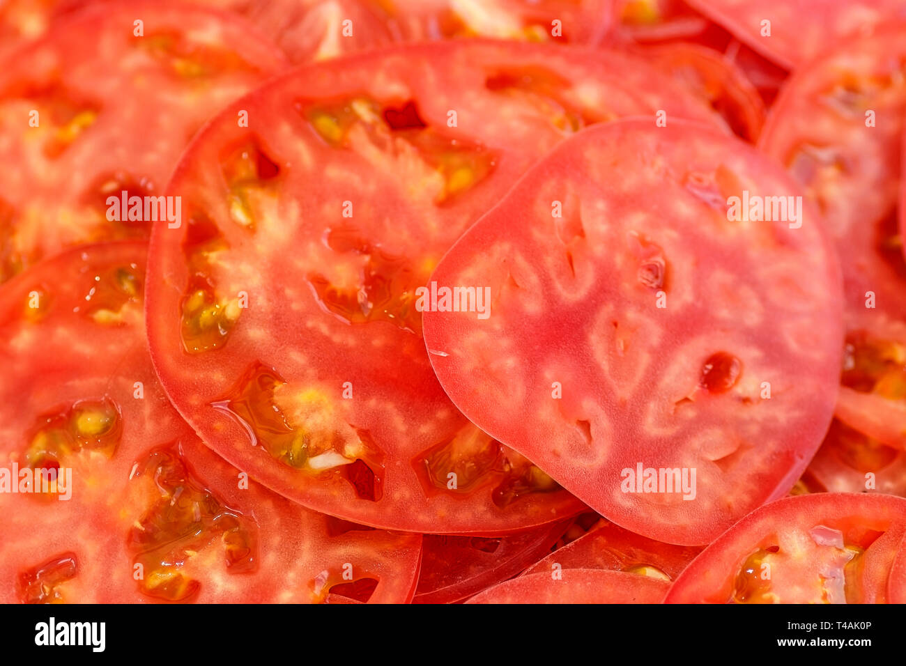 tomato sliced by circles Fresh healthy cutted vegetables Stock Photo ...