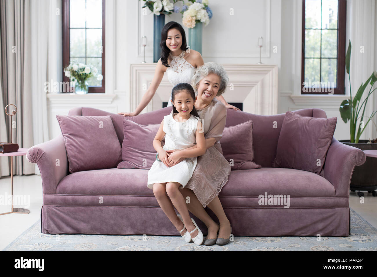 Portrait happy noble family hi-res stock photography and images - Alamy