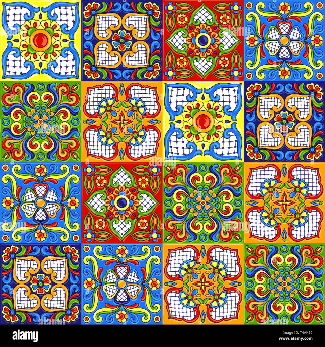 Mexican talavera ceramic tile pattern Stock Vector Image & Art - Alamy