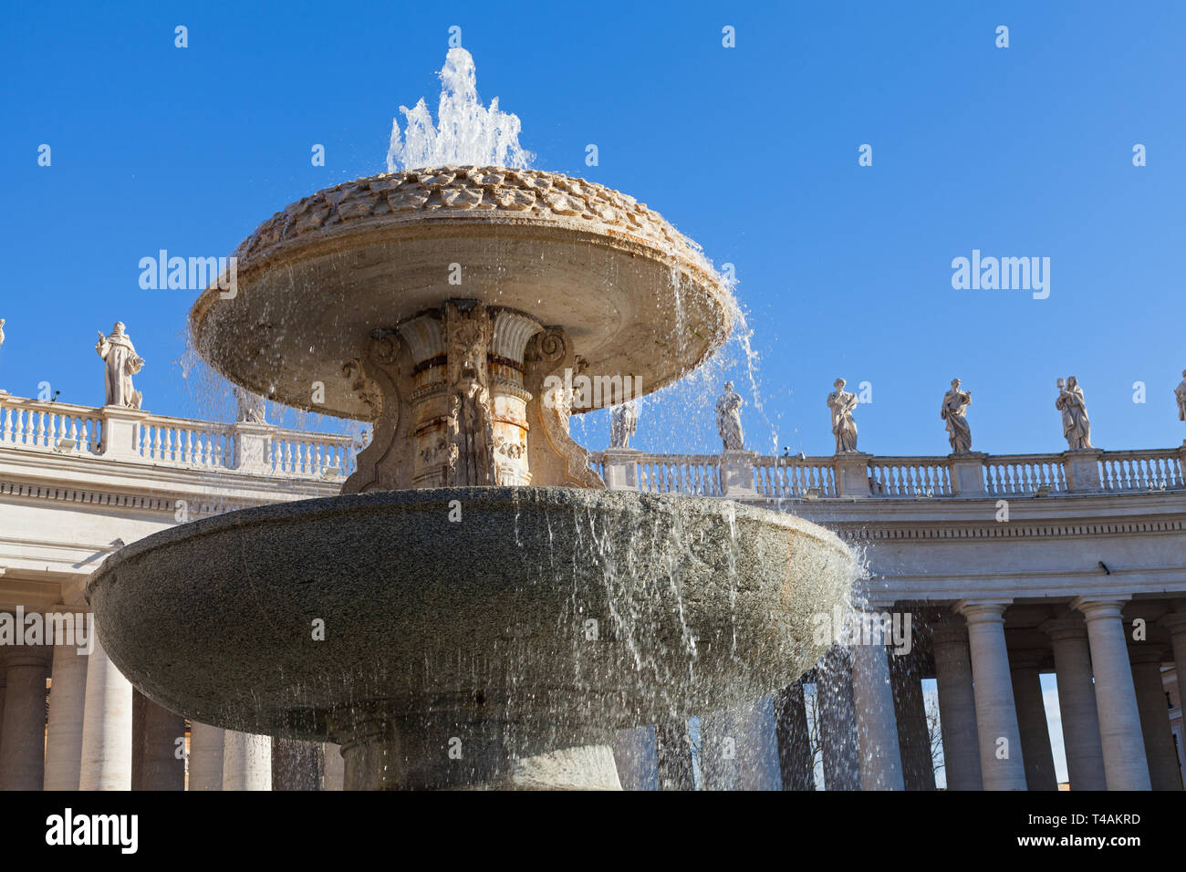 Beautiful fountain in the middle of Piazza San Marco , Vatican - sunny ...
