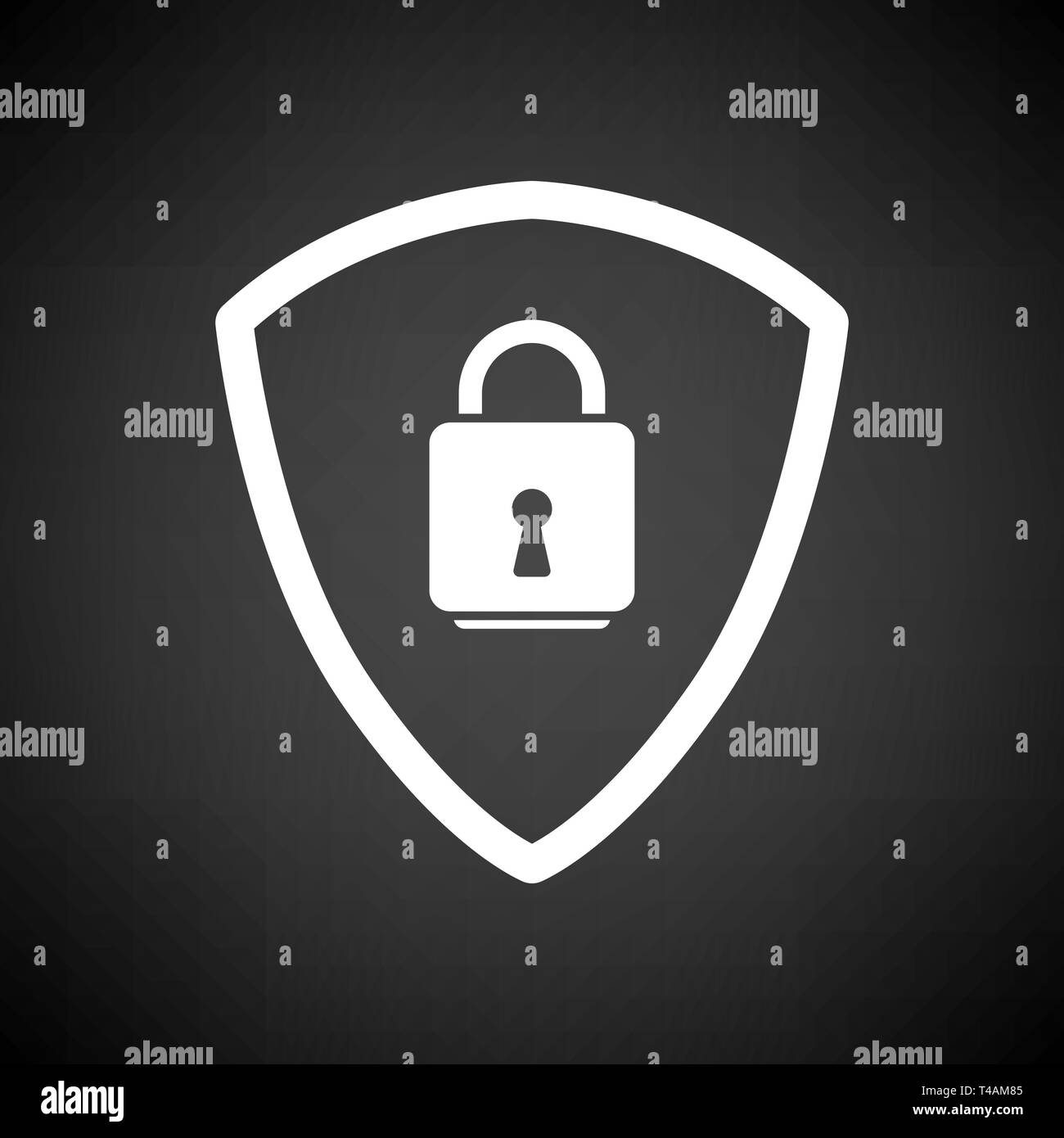 Data Security Icon. White on Black Background Design. Vector ...