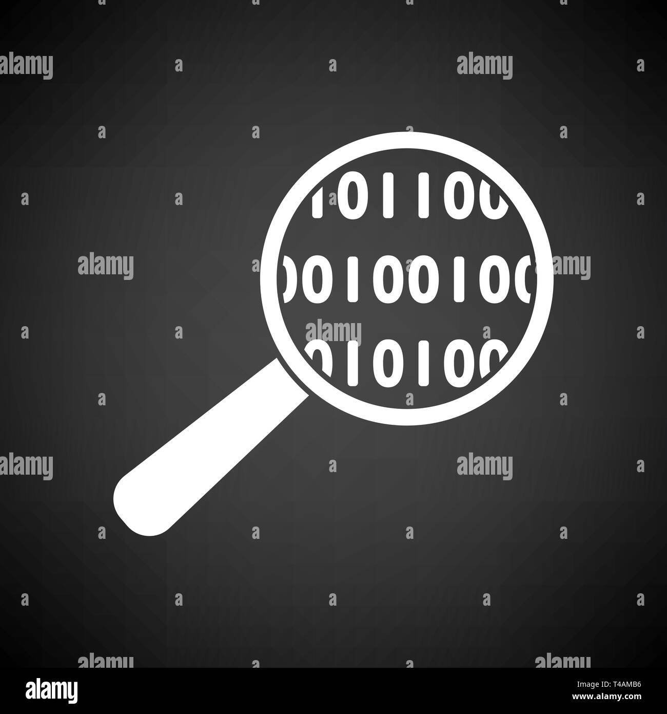 Data Analysing Icon. White on Black Background Design. Vector ...