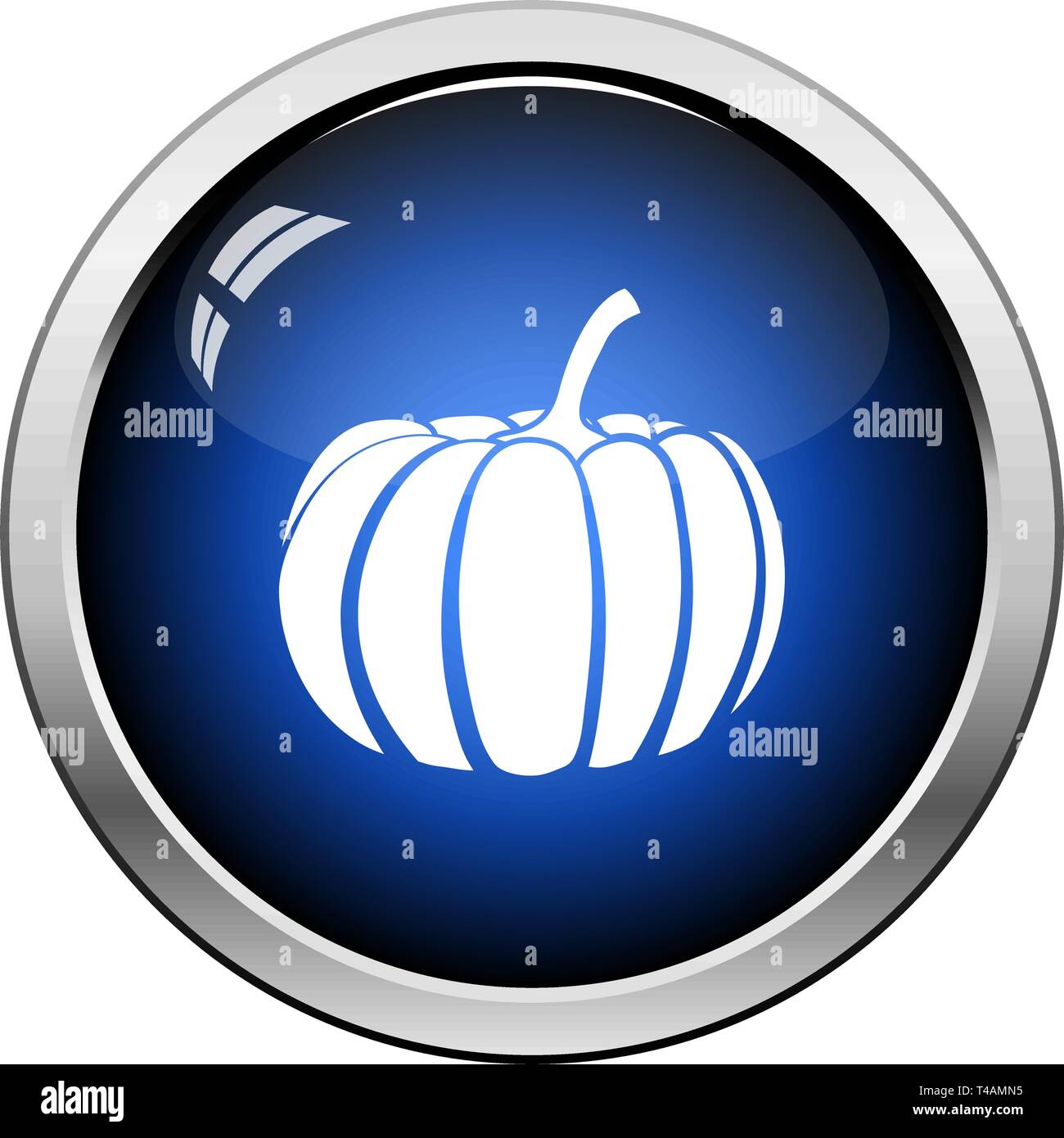 Pumpkin icon. Glossy Button Design. Vector Illustration Stock Vector ...