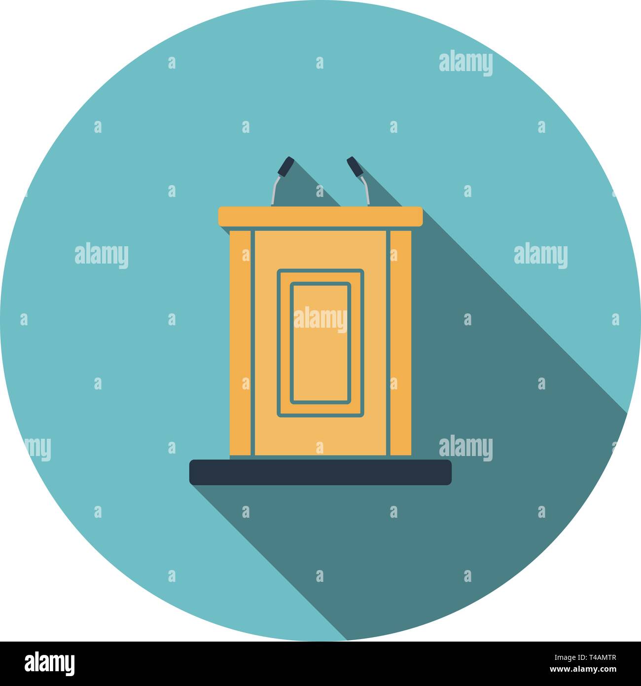 Witness stand icon. Flat Design Circle With Long Shadow. Vector ...
