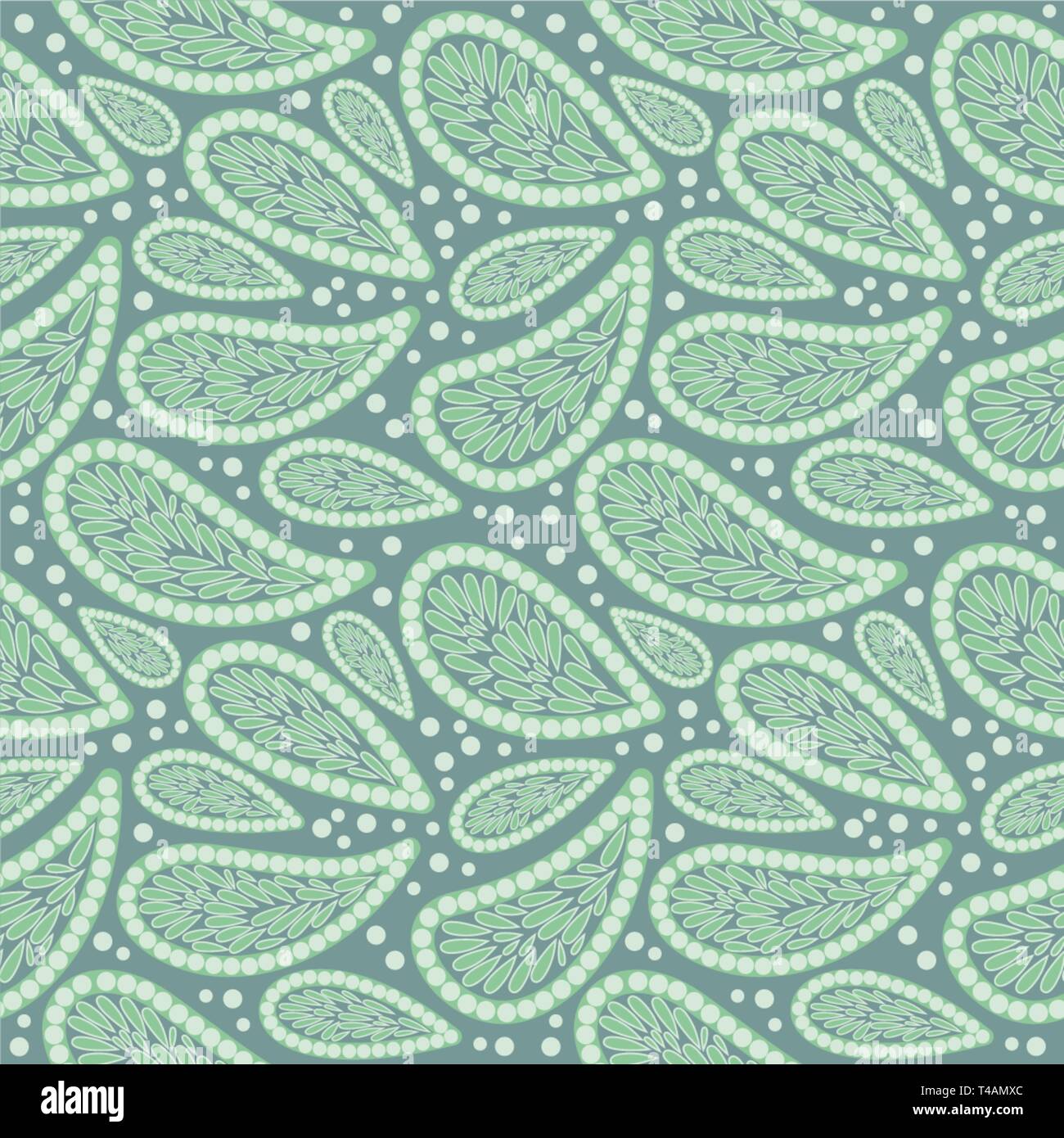 Seamless pattern of abstract pastel sea green leaves for fabrics ...