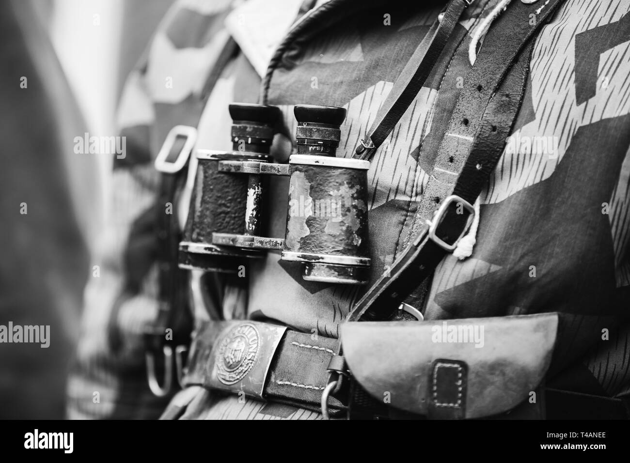 Close Up Of German Military Binoculars Of A German Soldier On Re ...