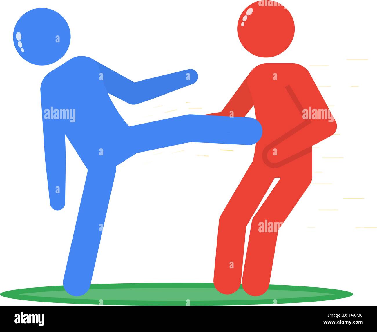 Fight flat vector icon, conflict situation, physical abuse, red and ...