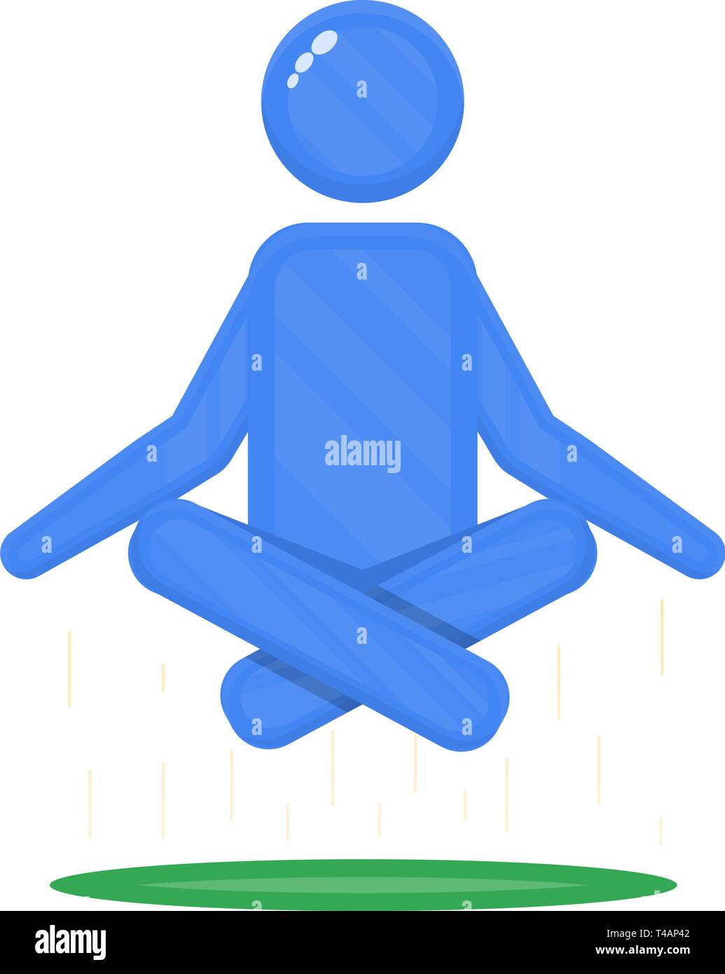 A man sits in a lotus position, stick men meditates vector illustration ...