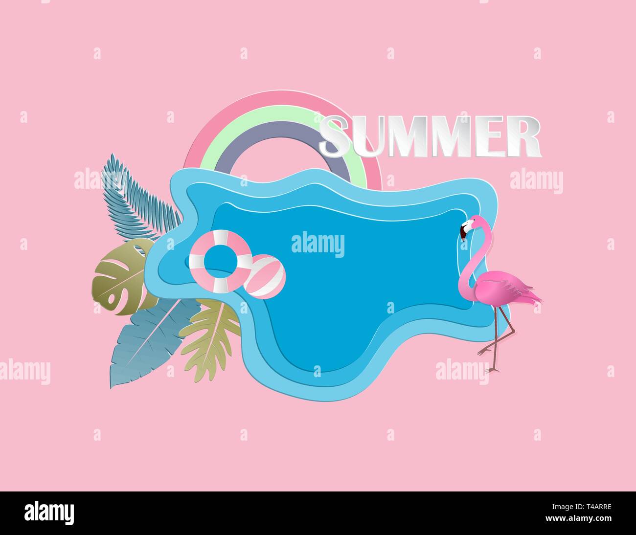 Pink flamingo flyer Stock Vector Images - Alamy