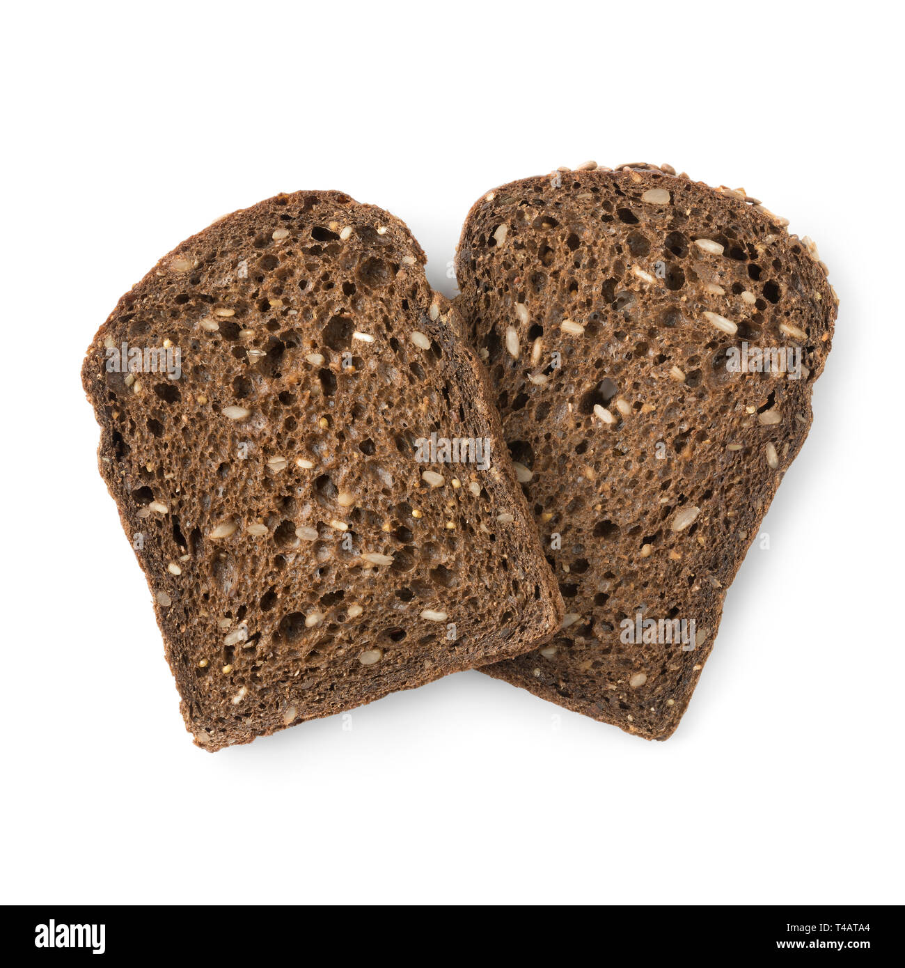 Pair of slices multi grain bread isolated on white background Stock ...