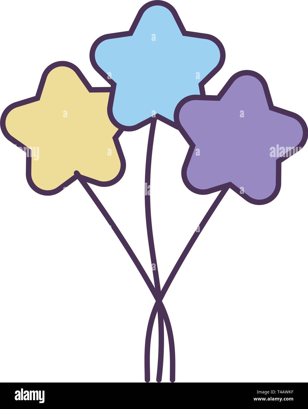 balloons helium in shape star isolated icon vector illustration design ...