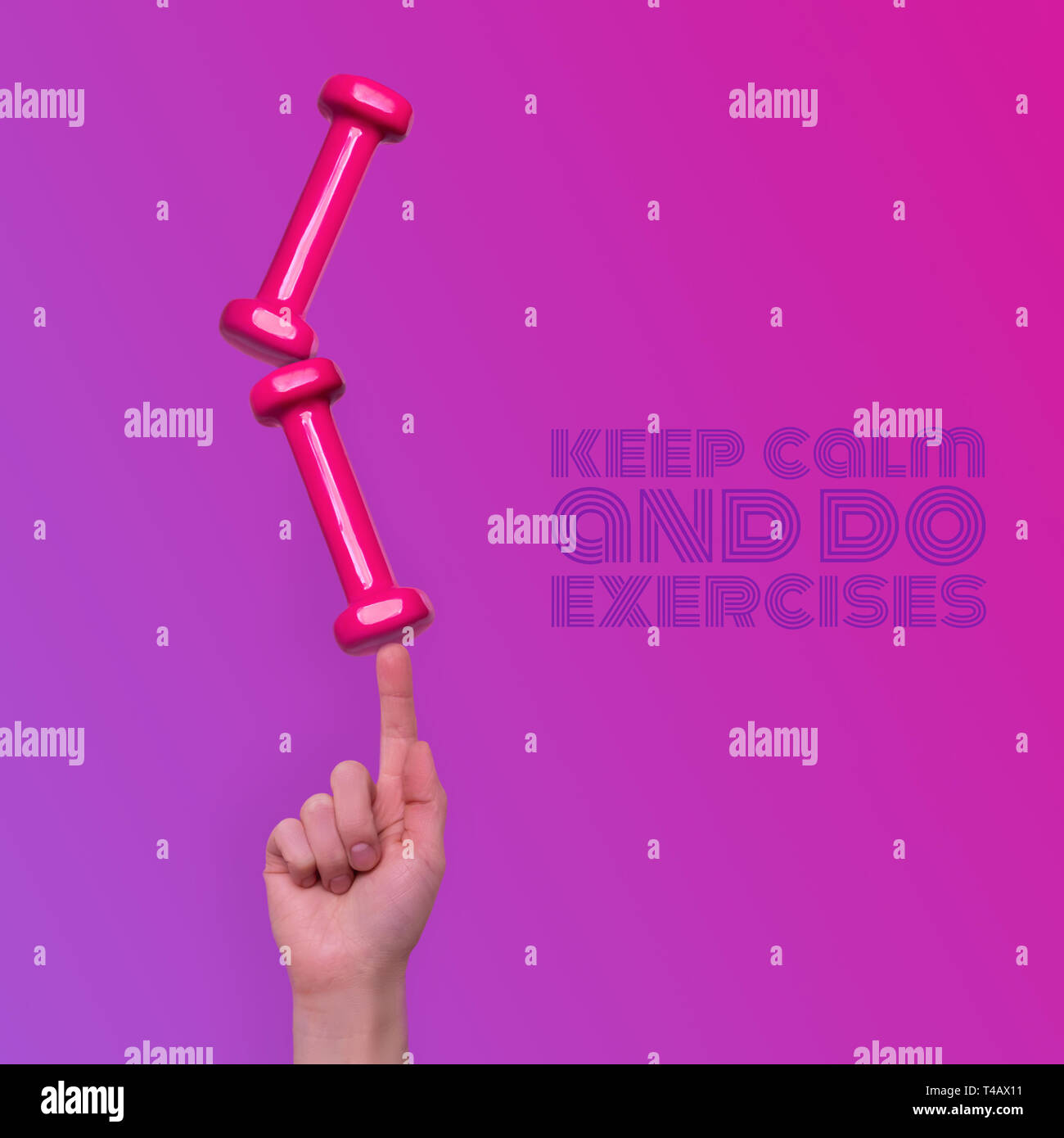 Woman finger hand taking easy pink dumbbells isolated on white ...