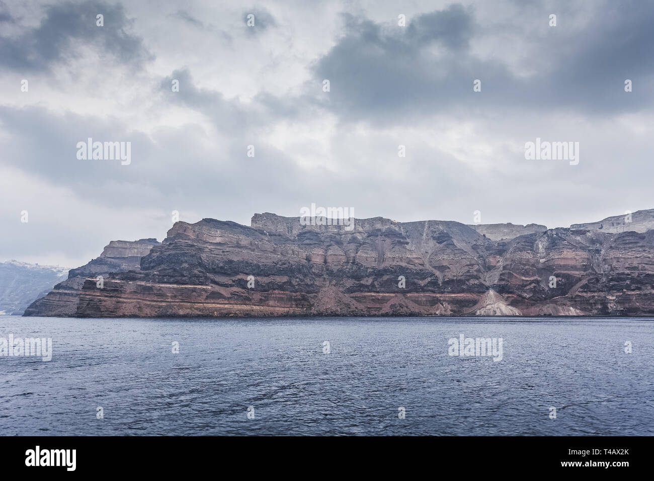 Panorama of the colorful cliff of the caldera in the island of ...
