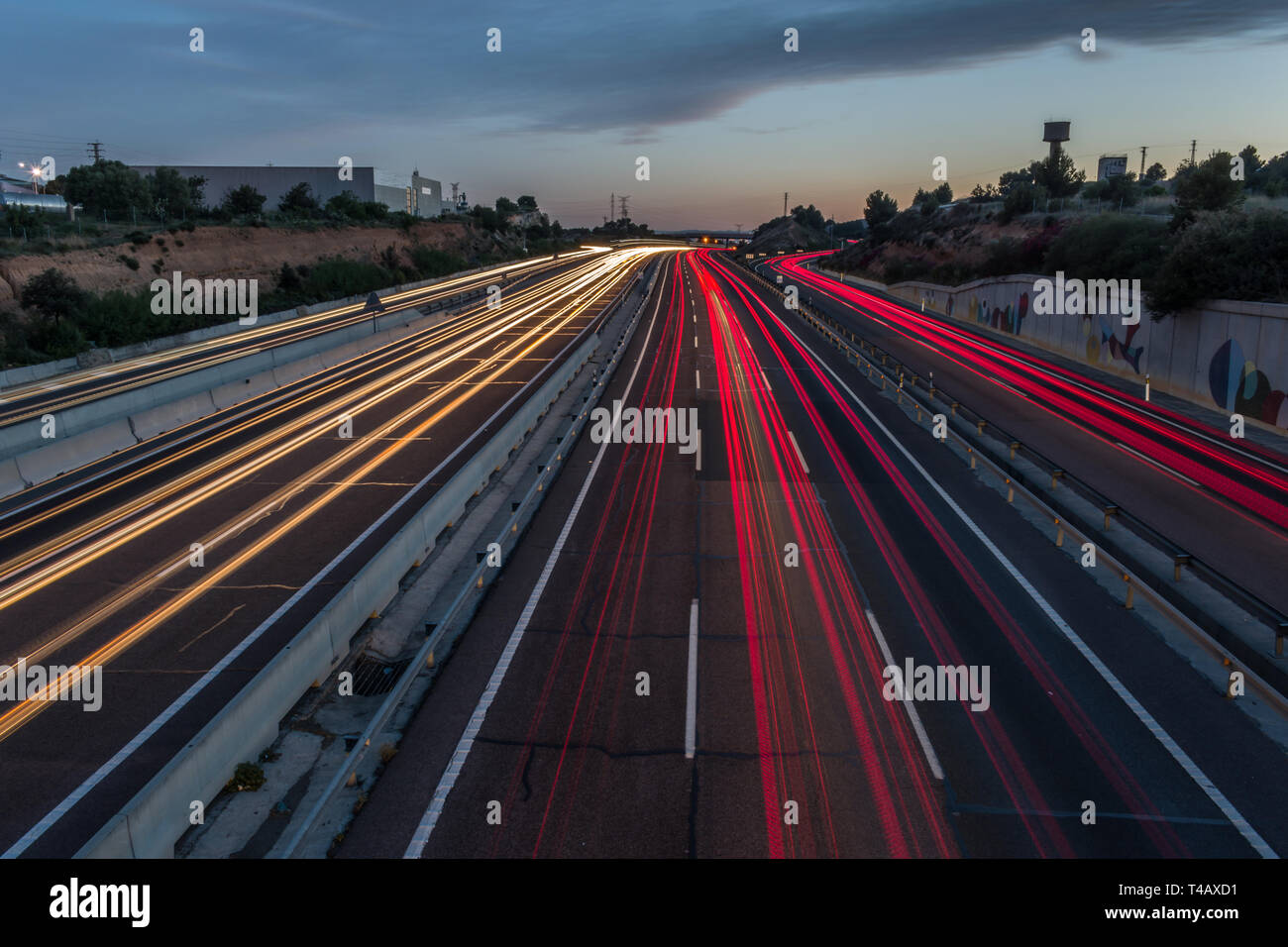 Night street light motorway hi-res stock photography and images - Alamy