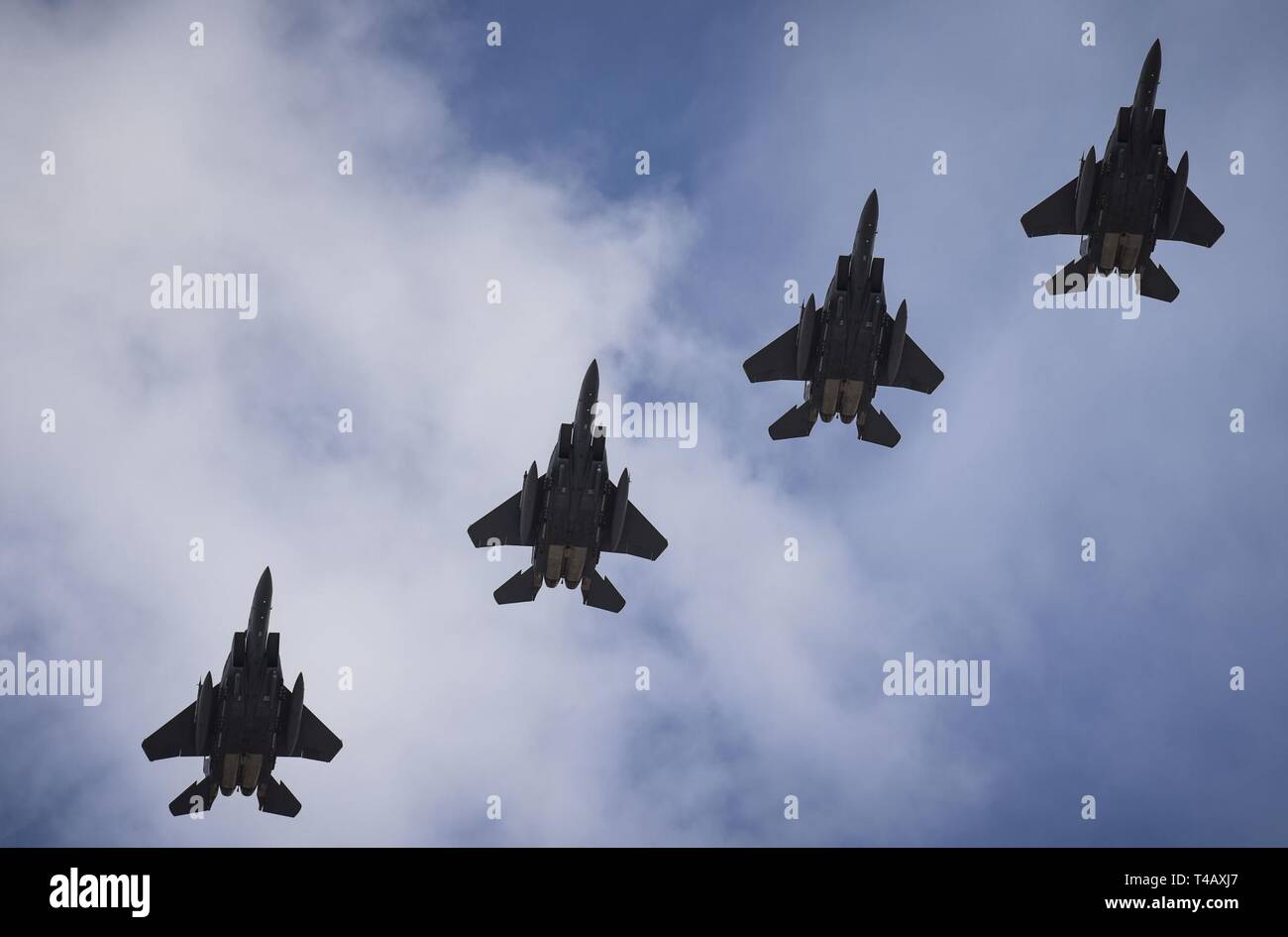 Four Republic of Singapore Air Force F-15E Strike Eagle fighter jets ...