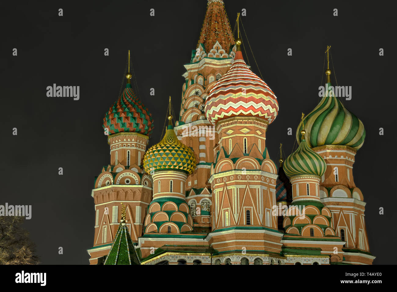 = Illuminated Cupolas of St. Basil’s Cathedral at Night = View from ...