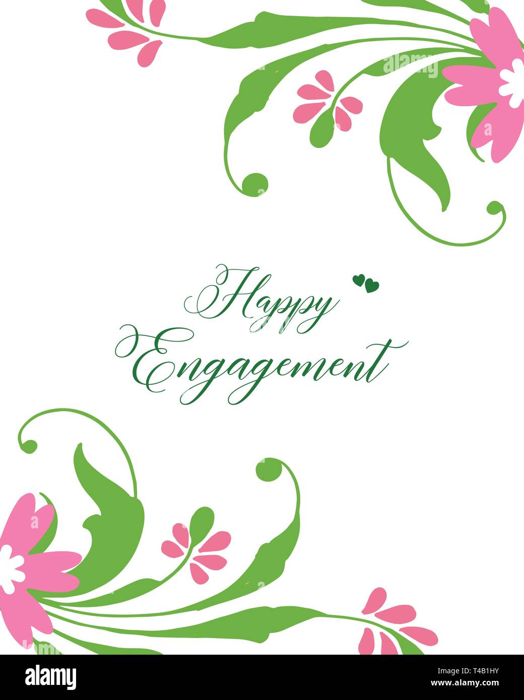 Vector illustration decoration happy engagement with design beautiful ...