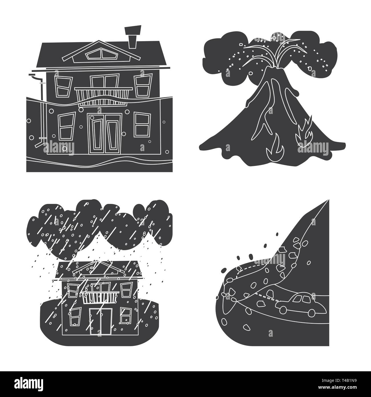 Vector design of calamity and crash logo. Set of calamity and disaster ...