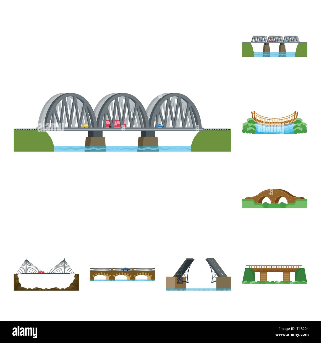 Isolated object of bridgework and bridge icon. Set of bridgework and ...