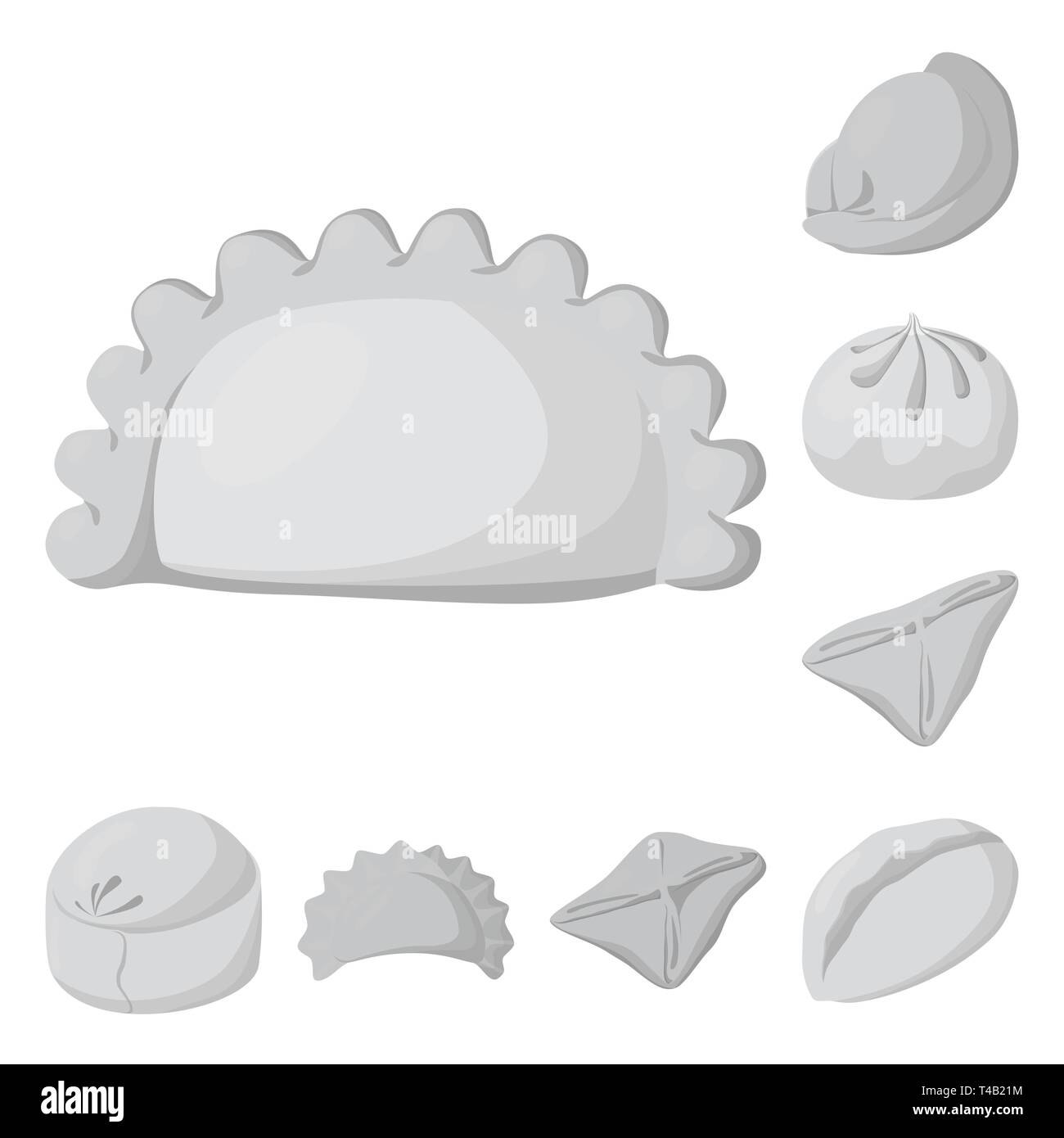 Vector illustration of dumplings and stuffed icon. Set of dumplings and ...