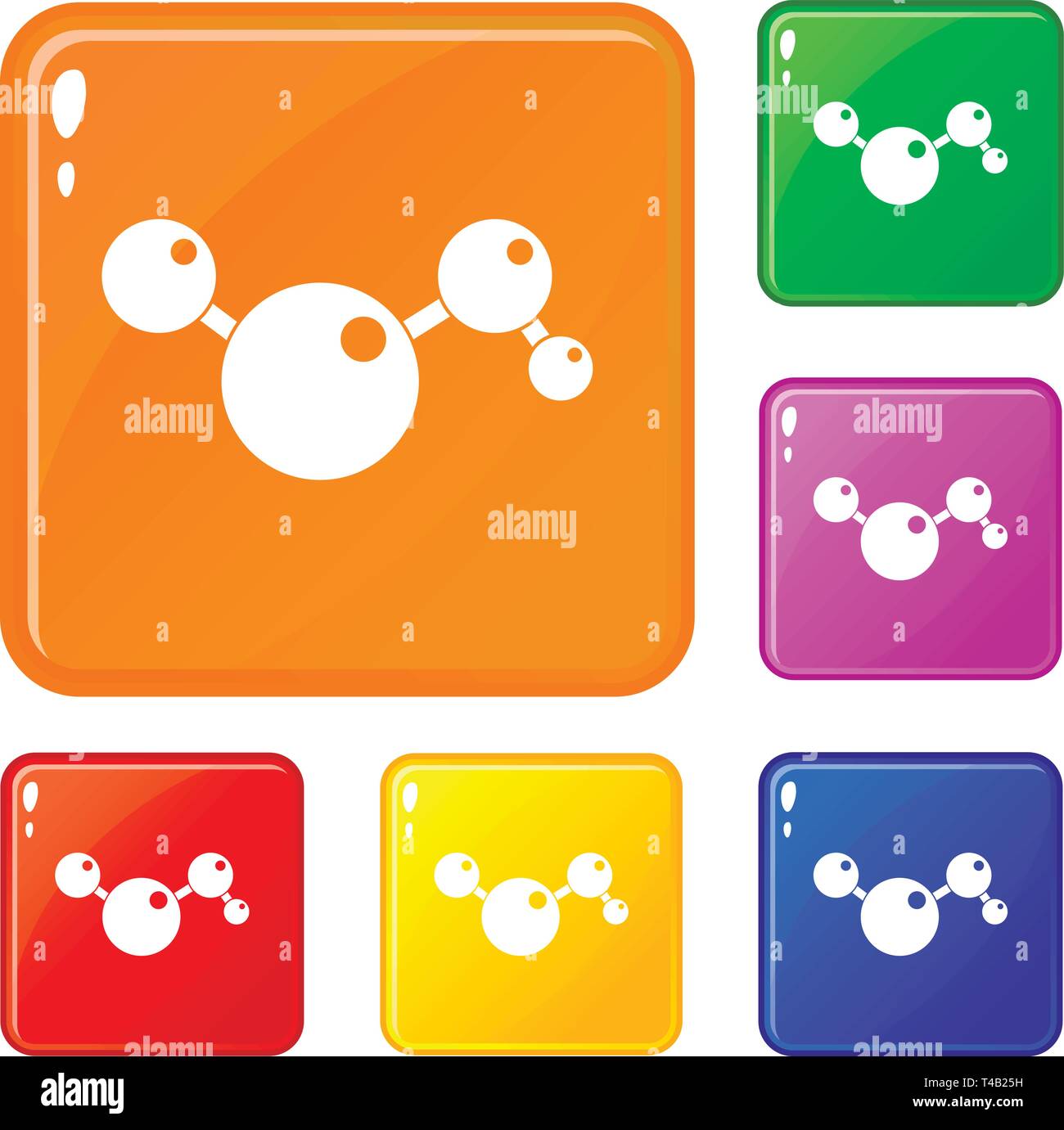 Chemical and physical molecules icons set vector color Stock Vector ...