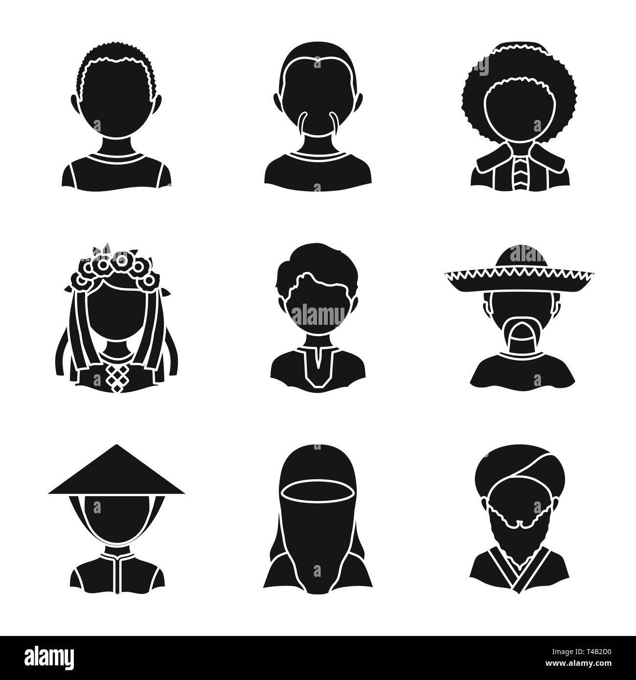 Vector design of person and culture sign. Collection of person and race ...